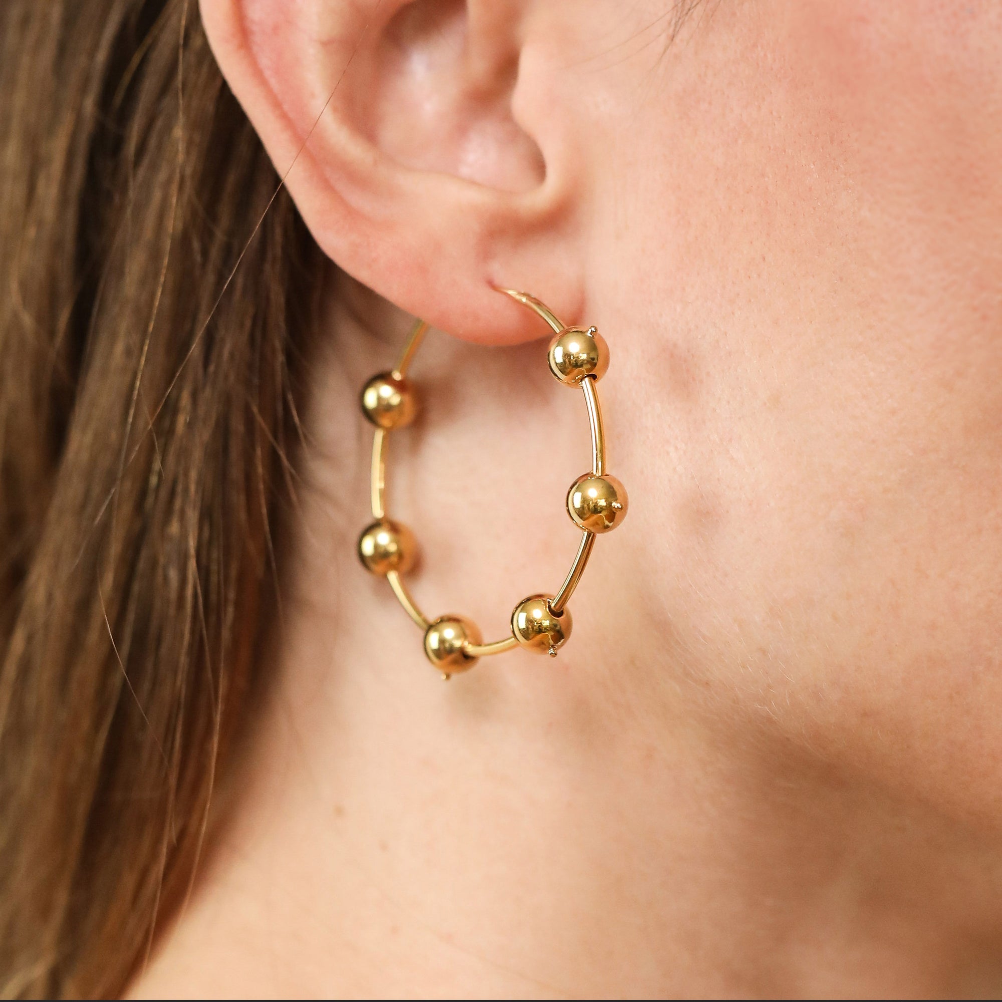 Gold Vermeil Baller Gold Hoop Earrings - Shop Lausanne - shoplausanne.com