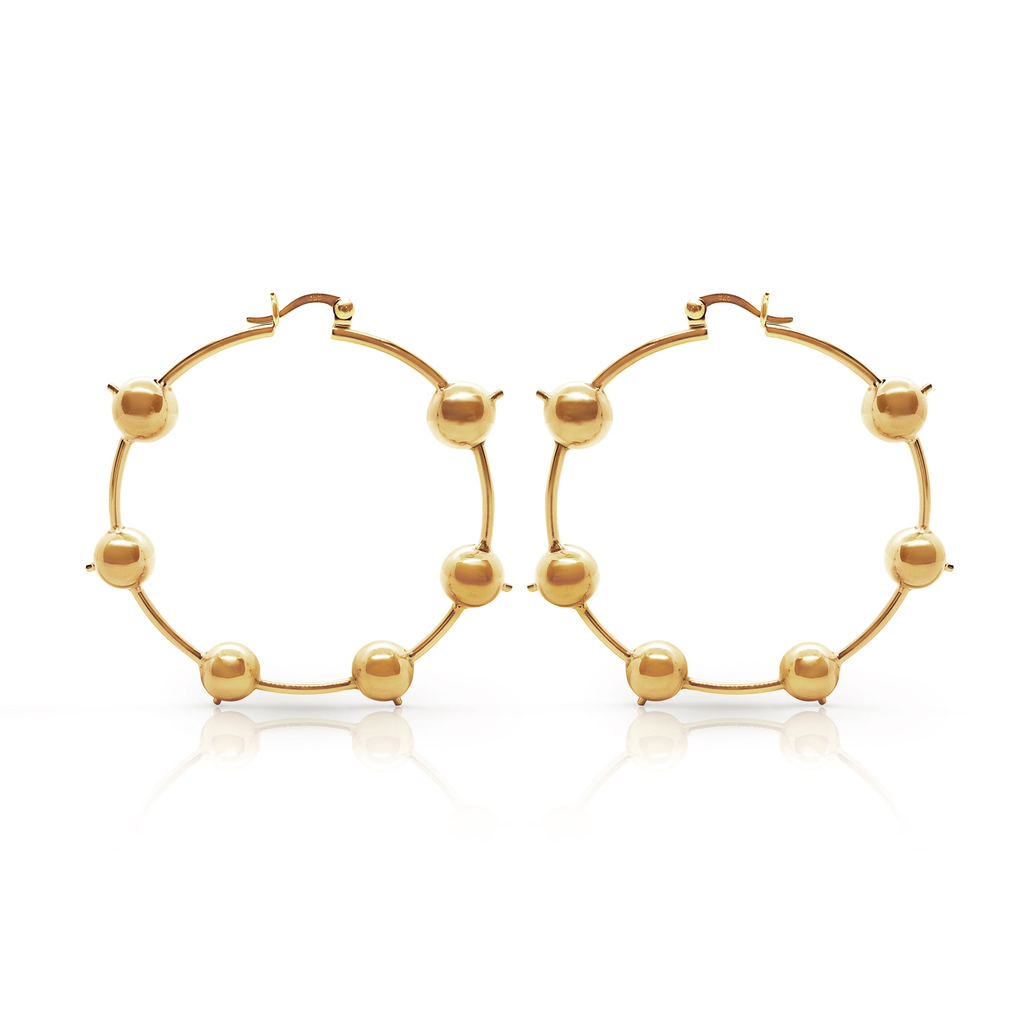 Gold Vermeil Baller Gold Hoop Earrings - Shop Lausanne - shoplausanne.com