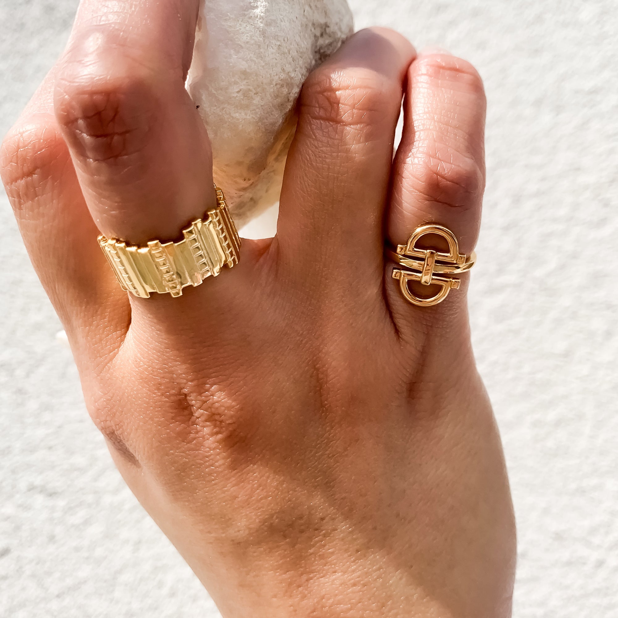 14k Gold Vermeil Lock Link Ring - Shop Lausanne Modern Jewelry ...