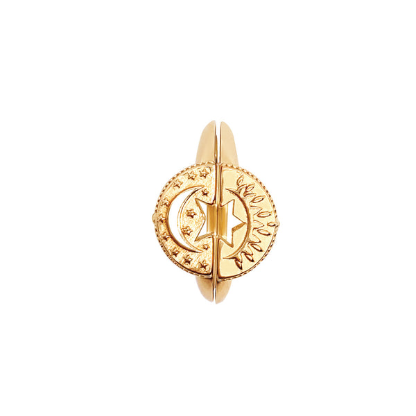 Luna y Sol Celestial Signet Ring - Gold Vermeil Jewelry - BF Ring ...
